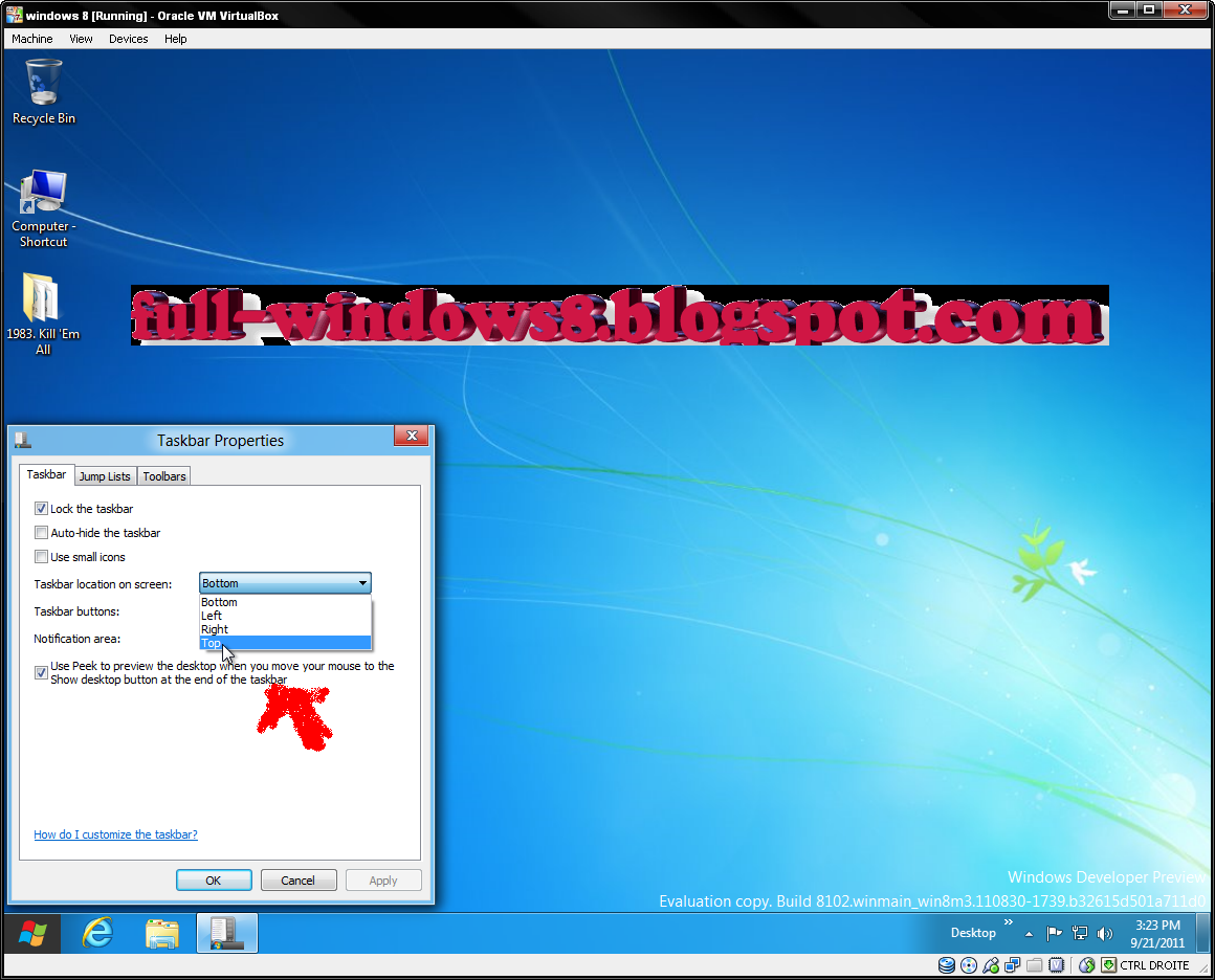 Tips And Trick Windows 8: how to change taskbar location in windows 8