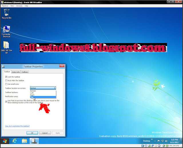 Tips And Trick Windows 8: how to change taskbar location in windows 8
