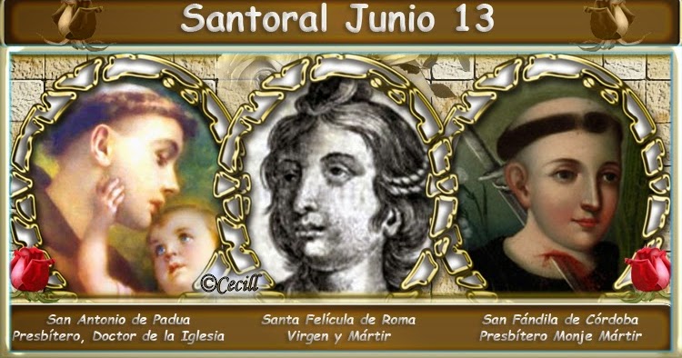 Vidas Santas: Santoral Junio 13