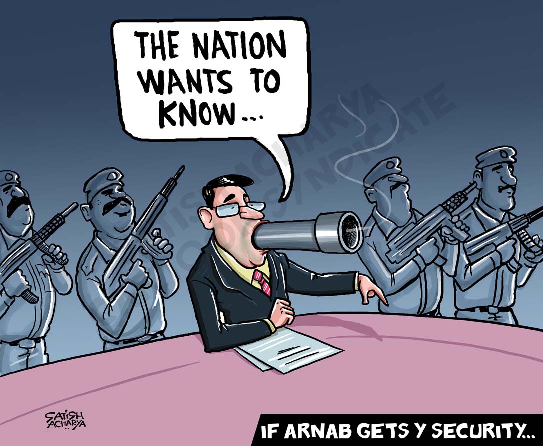 World of an Indian cartoonist!: Arnab Goswami denies getting Y security!