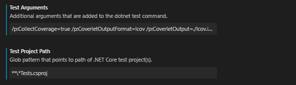Tests code coverage in Visual Studio Code with C# and .Net Core