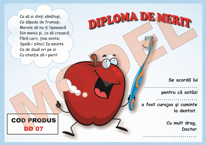 DIPLOME FEL DE FEL : MODELE DE DIPLOME DE MERIT PENTRU COPII LA STOMATOLOG
