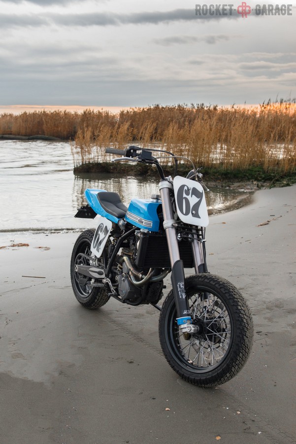 Sliding Blue | Flat Track Ktm - RocketGarage - Cafe Racer Magazine