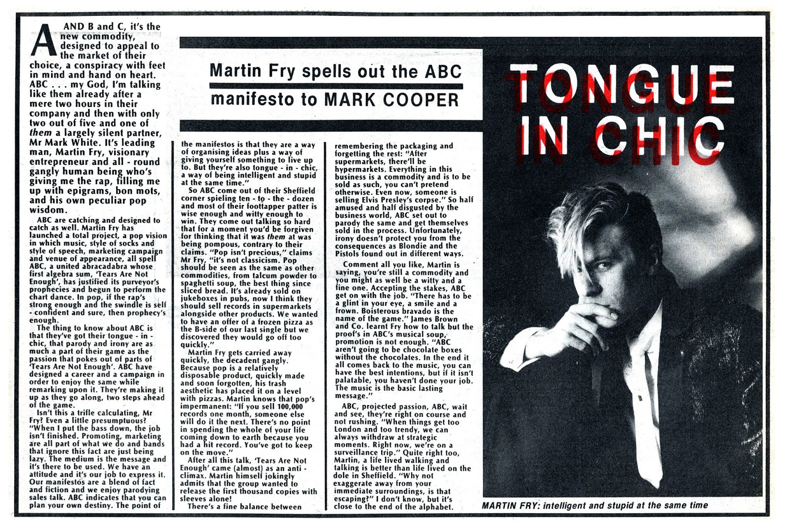 Lansure's Music Paraphernalia: ABC | MARTIN FRY | Press Kits | Memorabilia