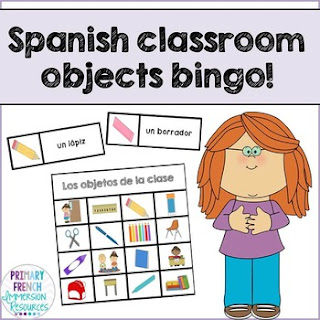 Spanish classroom objects resources - Primary French Immersion Resources