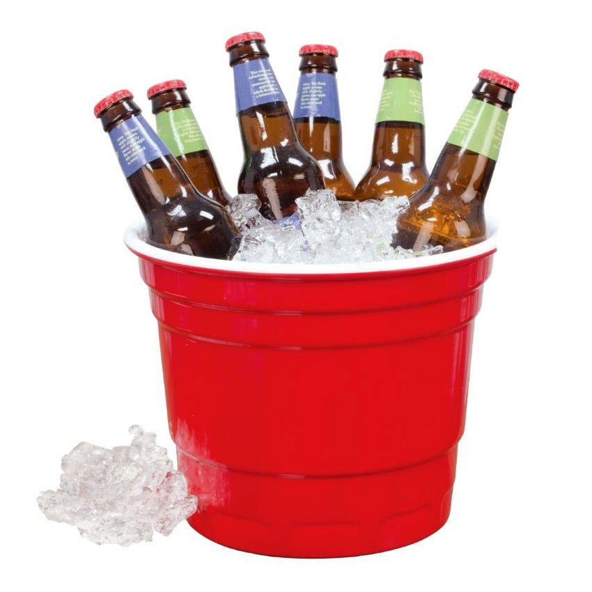 Cubeta para chelas en forma de vaso rojo fiestero | La Guarida Geek