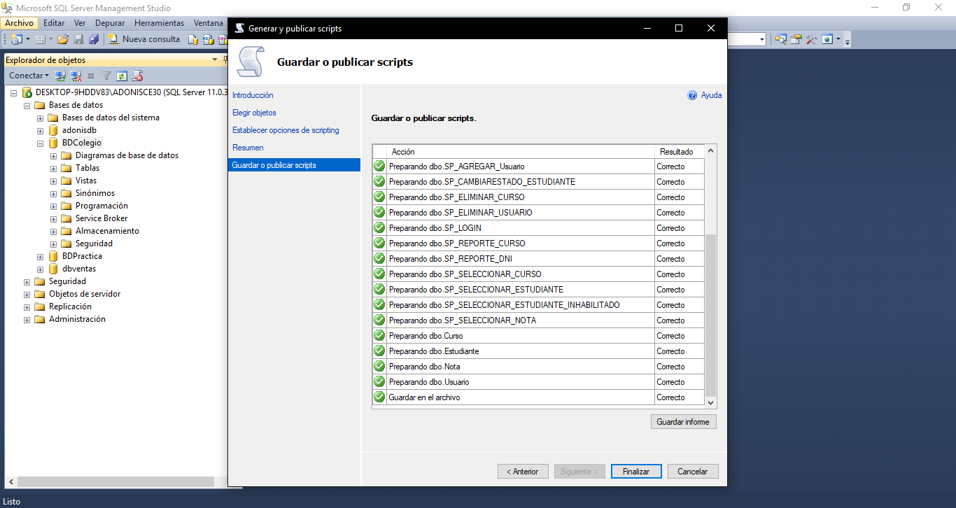 GENERANDO SCRIPT DE BASE DE DATOS EN SQL SERVER 2012