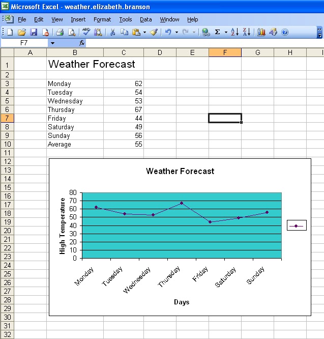 Sawyer Computer Class Units: Charting Excel Unit, 6th-8th