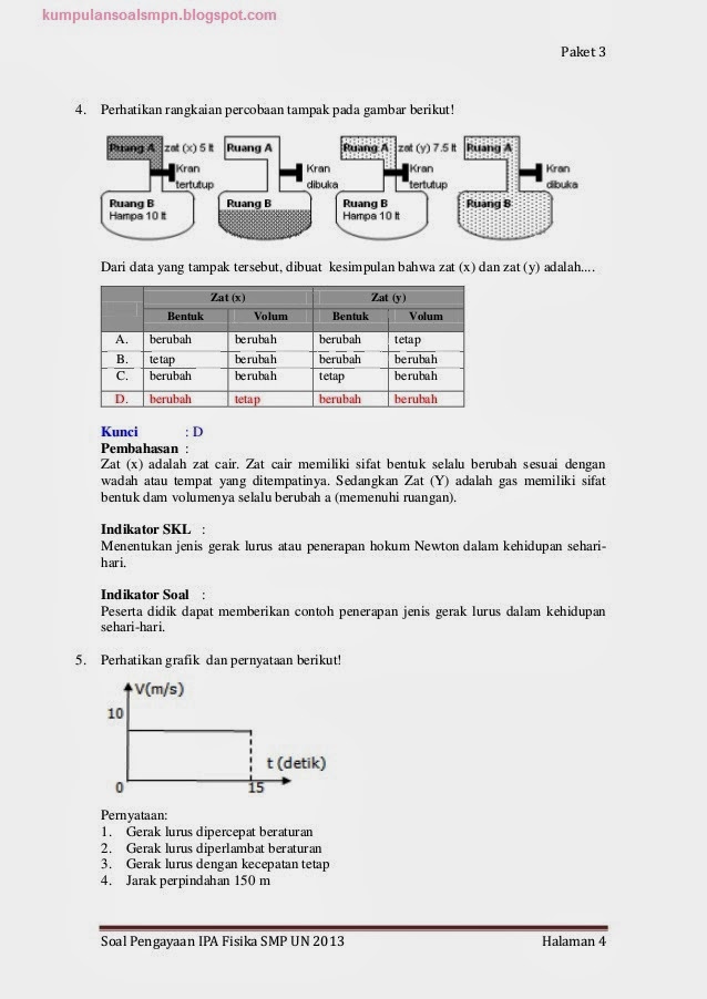 Soal dan Pembahasan UN+Try Out+US Fisika Kelas 9 SMP Paket 3 TA 2012/2013 | Kumpulan Soal dan ...