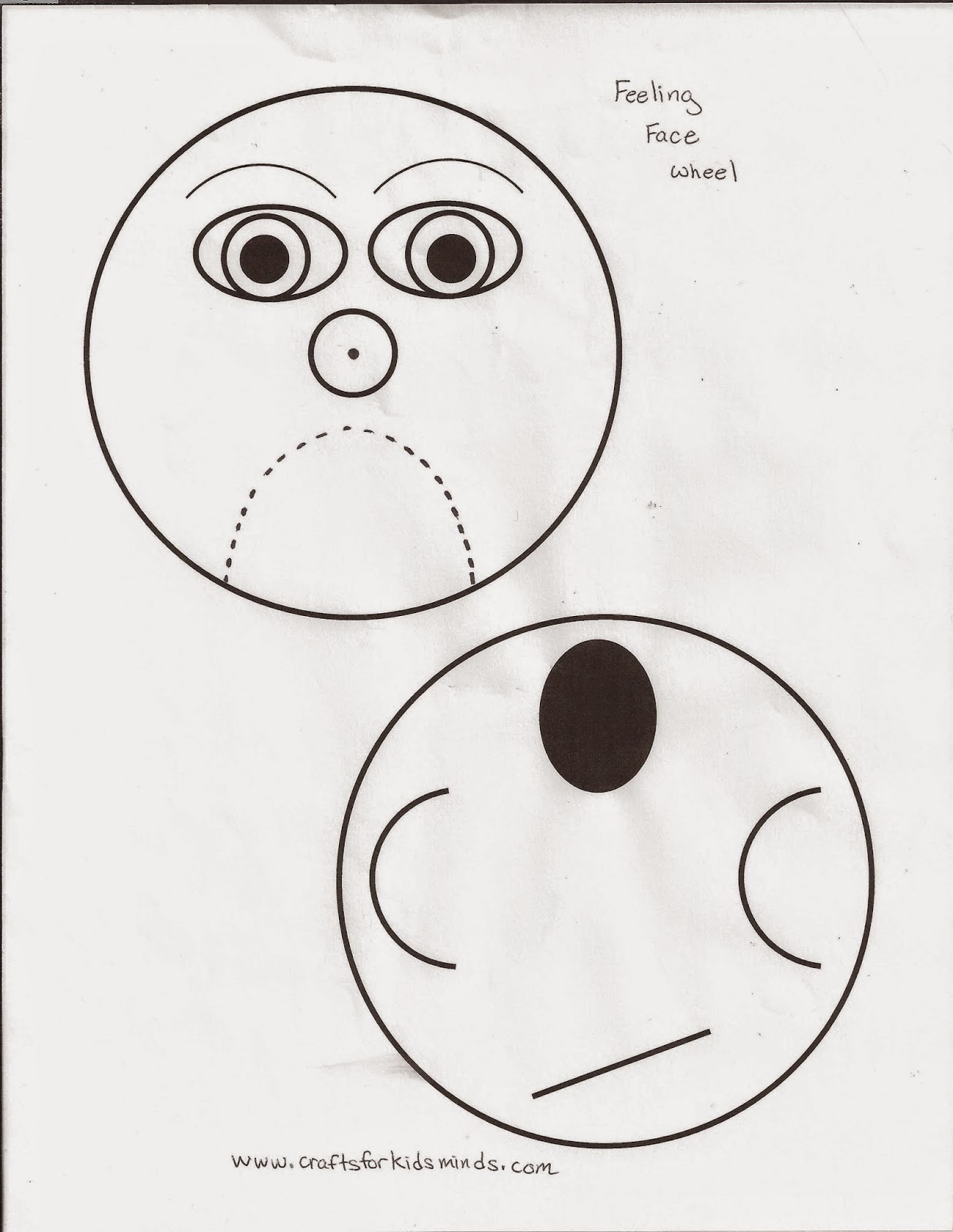 Crafts for Kids' Minds: Feelings Face Wheel Printable