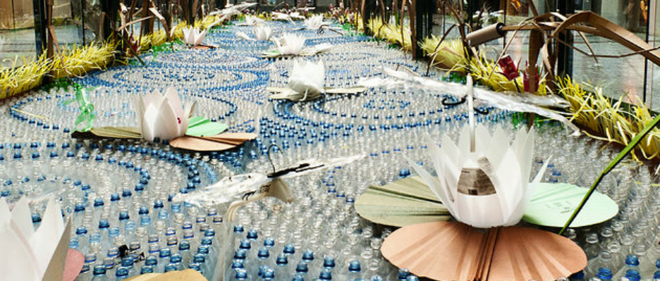 Roadsworth’s Beautiful Recycled Bottle Installation