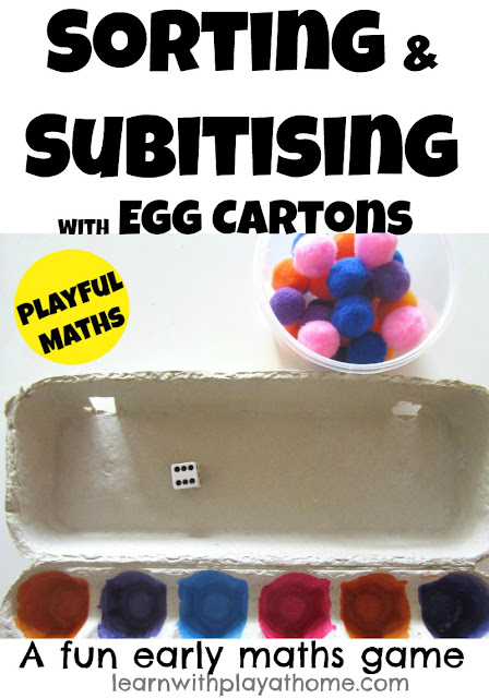 Learn with Play at Home: Sorting & Subitising with Egg Cartons. Playful ...
