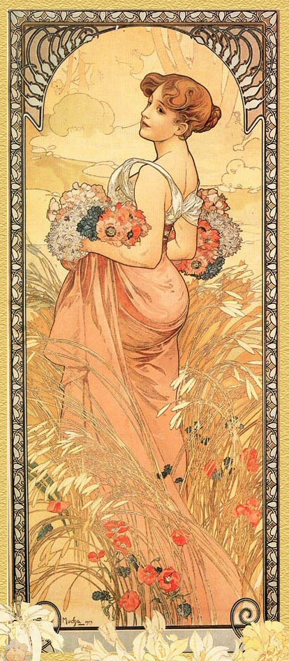 Alphonse Mucha Summer | Alphonse mucha art, Mucha art, Art nouveau ...