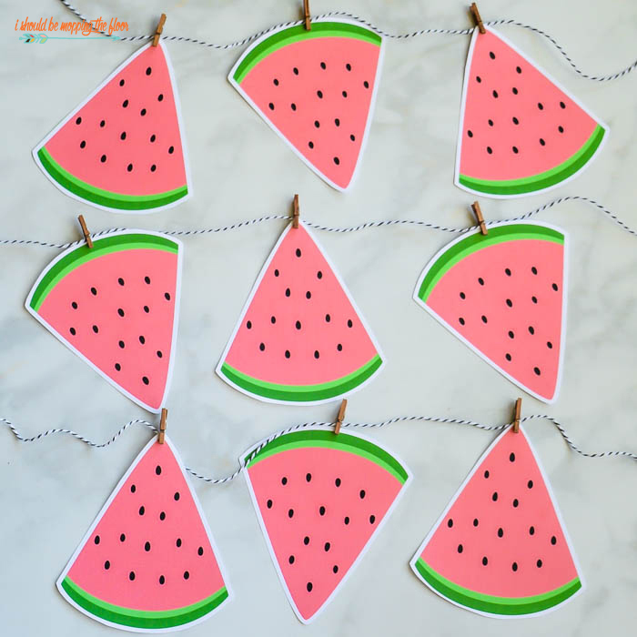 Free Printable Watermelon Banner | i should be mopping the floor