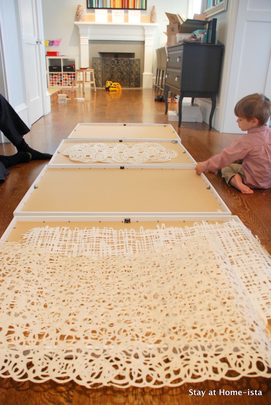 Stay at Home-ista: DIY Linen and Paper Wall Art