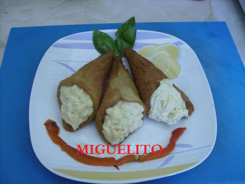 COCINACONMIGUELITO: CUCURUCHOS RELLENOS