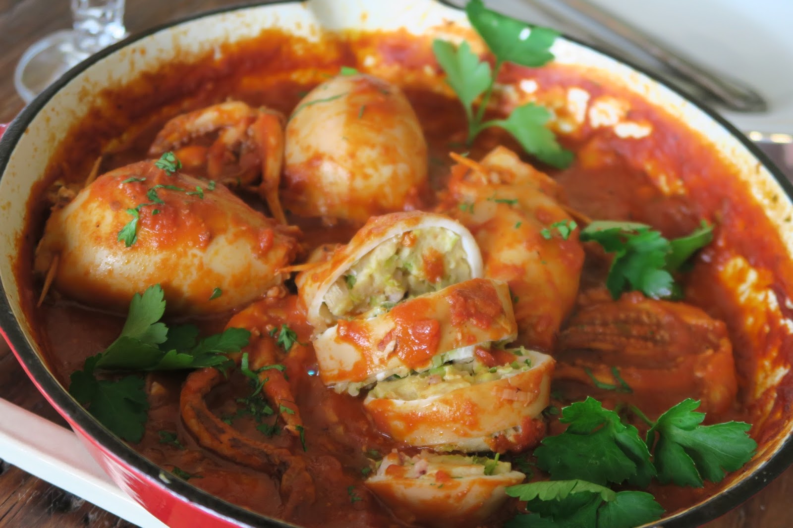 Cucina Conversations: Calamari Ripieni al Sugo (Stuffed Squid)