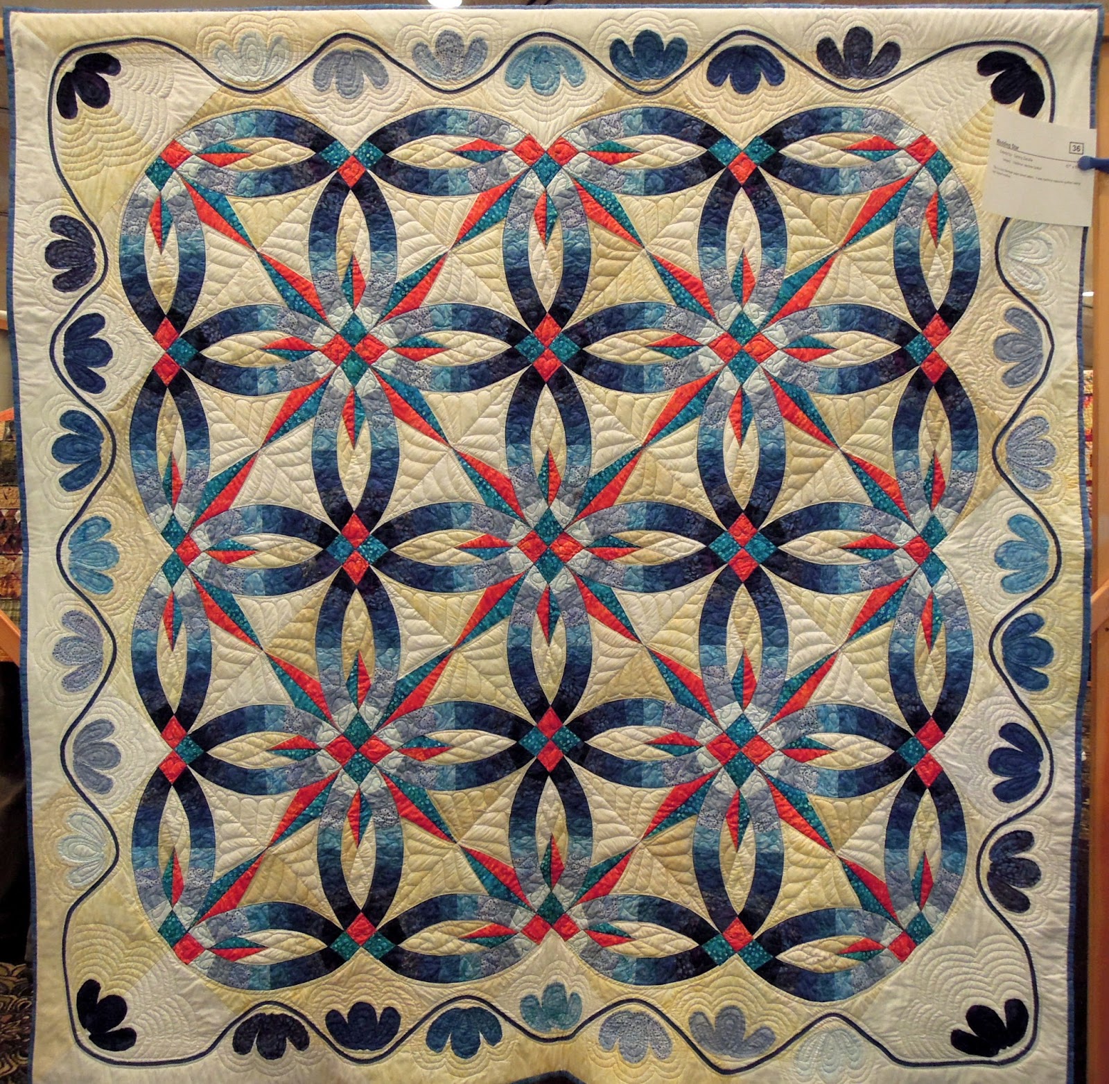 Wedding rings with engraved: Bali star wedding ring quilt pattern