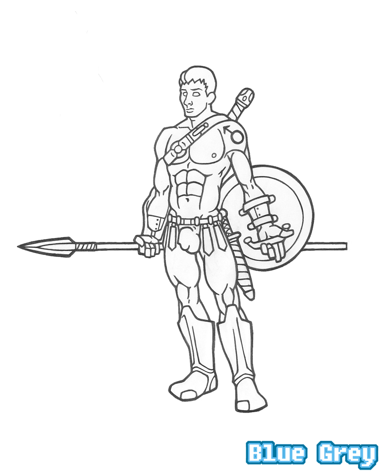 MBG Illustrations: Greek Gods - Ares line art