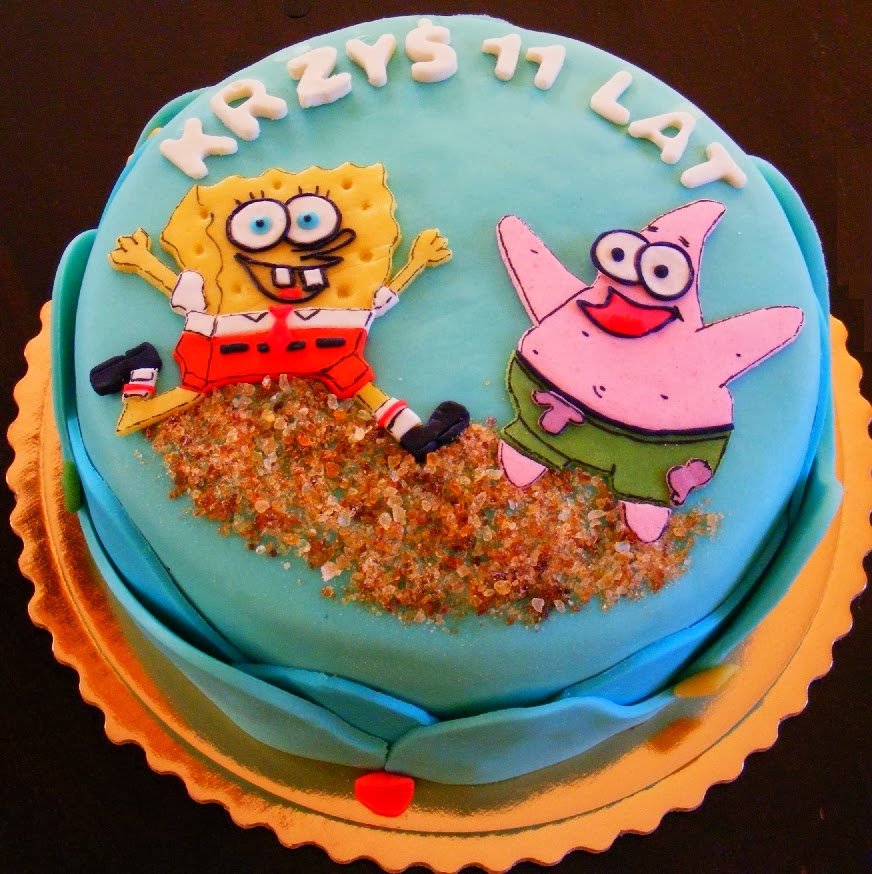 TORTY MOJE HOBBY: Tort SpongeBob Kanciastoporty na plaży