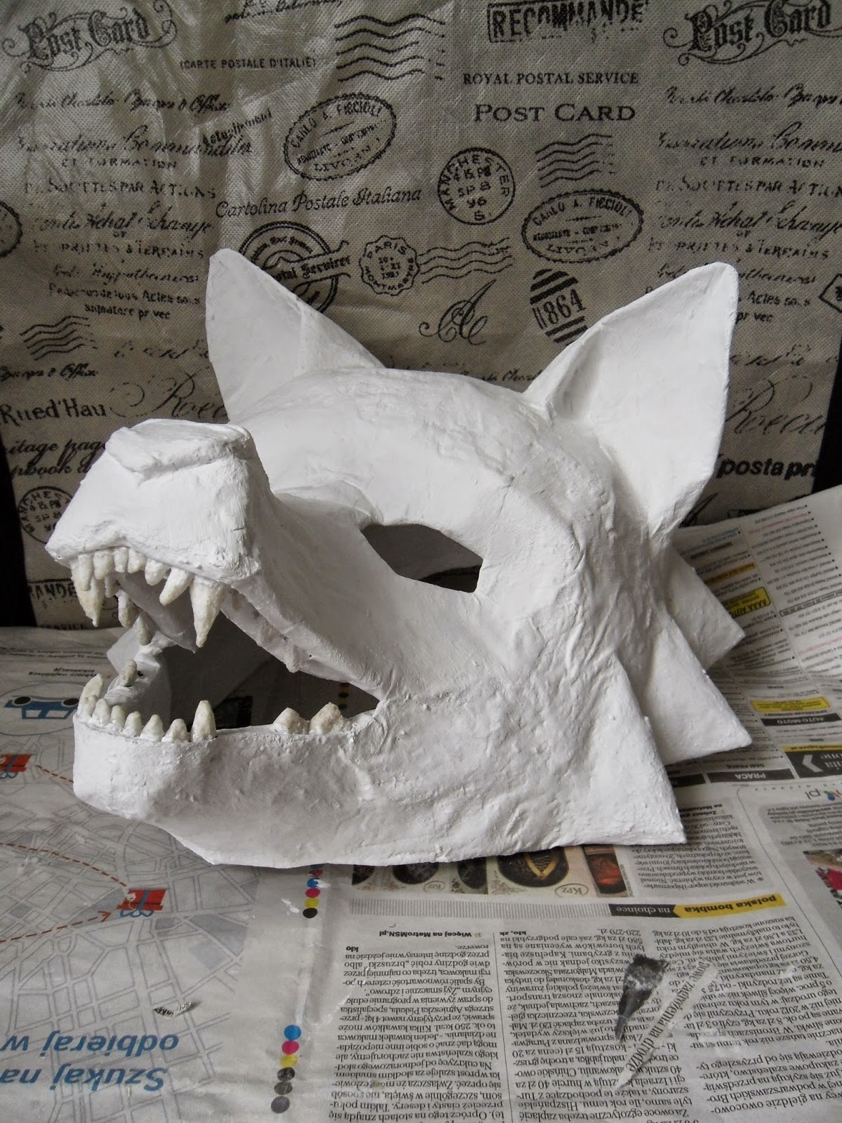 Little Green Bead: DIY maska wilka - część III / DIY wolf mask - part III