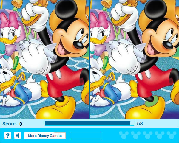 Princess Games: Mickey Mouse 5 Difference - FreePrincessGames.net