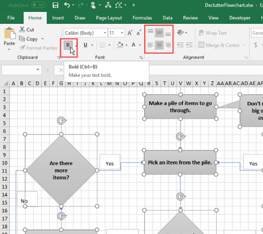 Cara Membuat Flowchart (Bagan Alur) Dengan Excel - Ninna Wiends