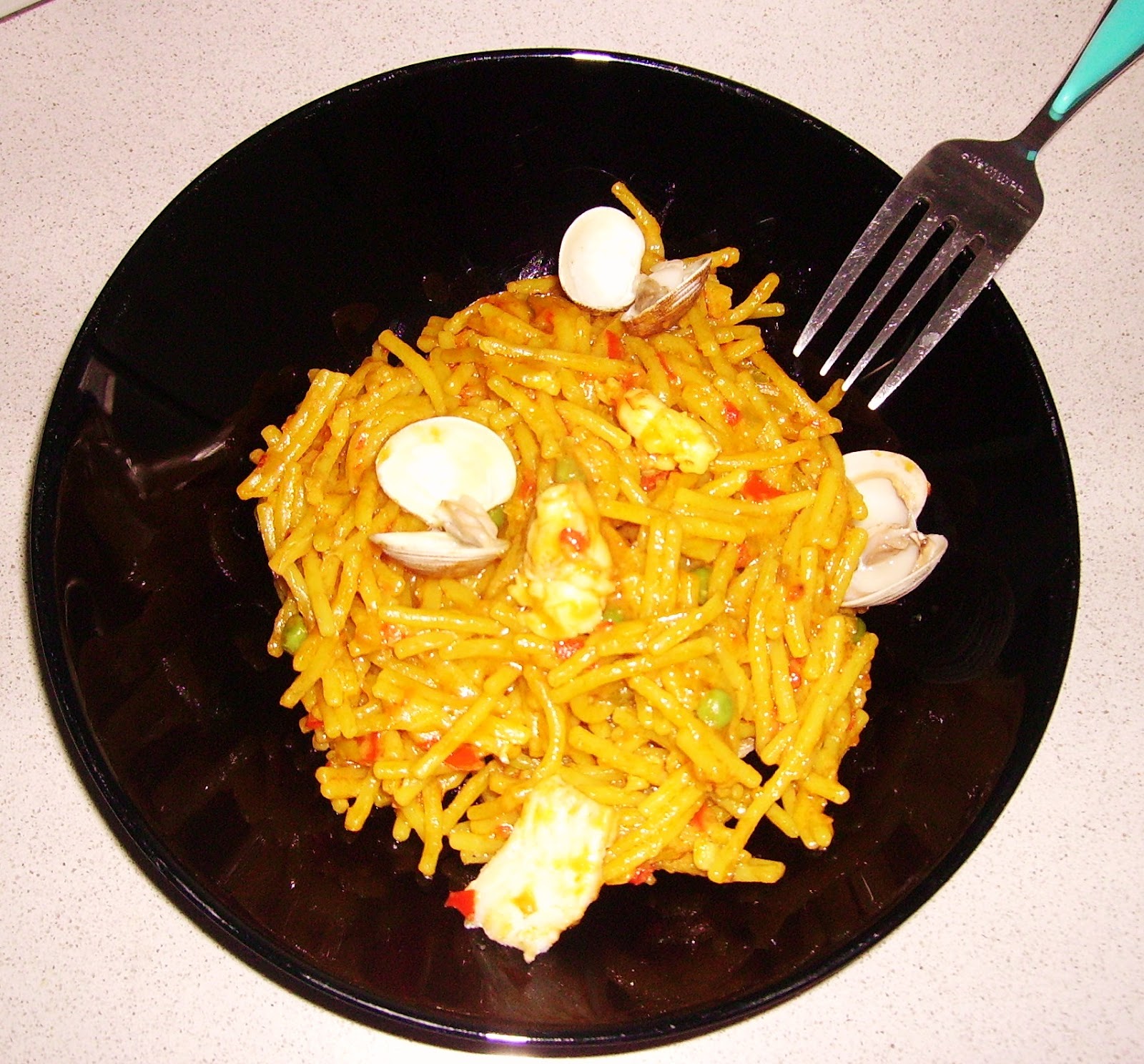 Thermo-Écija: FIDEOS CON MARISCO Y ALMEJAS (FIDEUÁ)