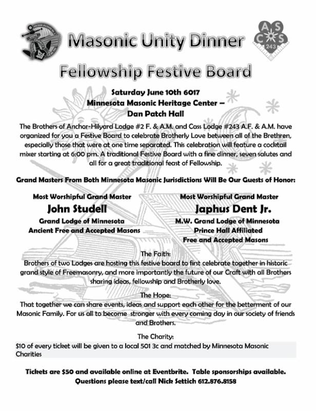 The Millennial Freemason: Minnesota Masonic Unity Dinner - June 10th 2017