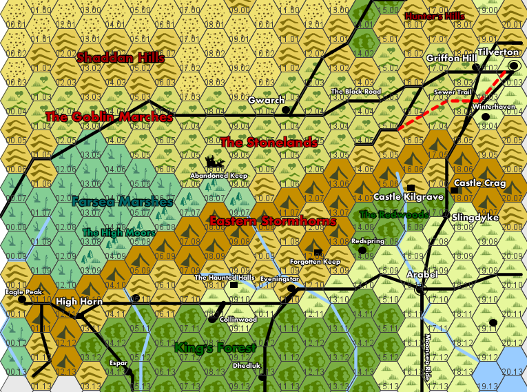 Dungeons and D20s: Hex Map of The Stonelands
