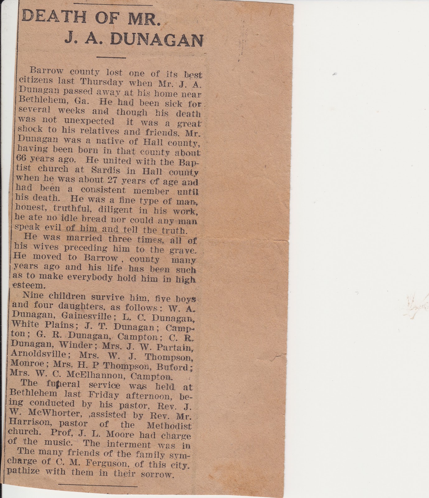 The Dunagan Family: My Family Tree