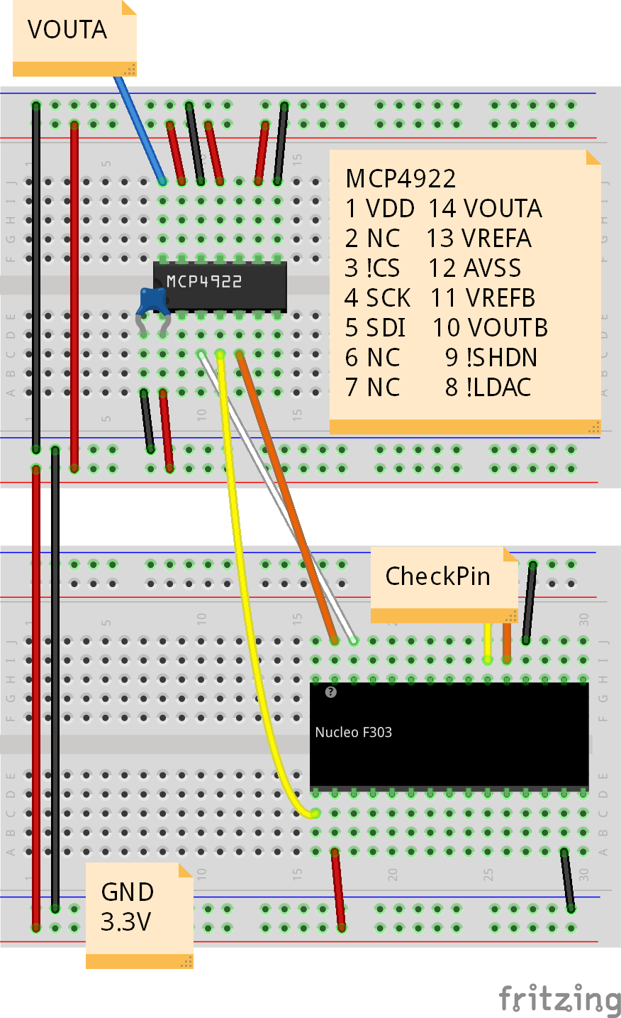 音源とオーディオの電子工作（予定）: Nucleo F303K8(mbed)の内蔵DACとSPI DACのMCP4922の速度を比較する
