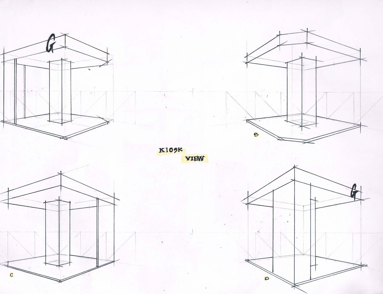 Portfolio: G-SHOCK KIOSK - HAND DRAWING PERSPECTIVE