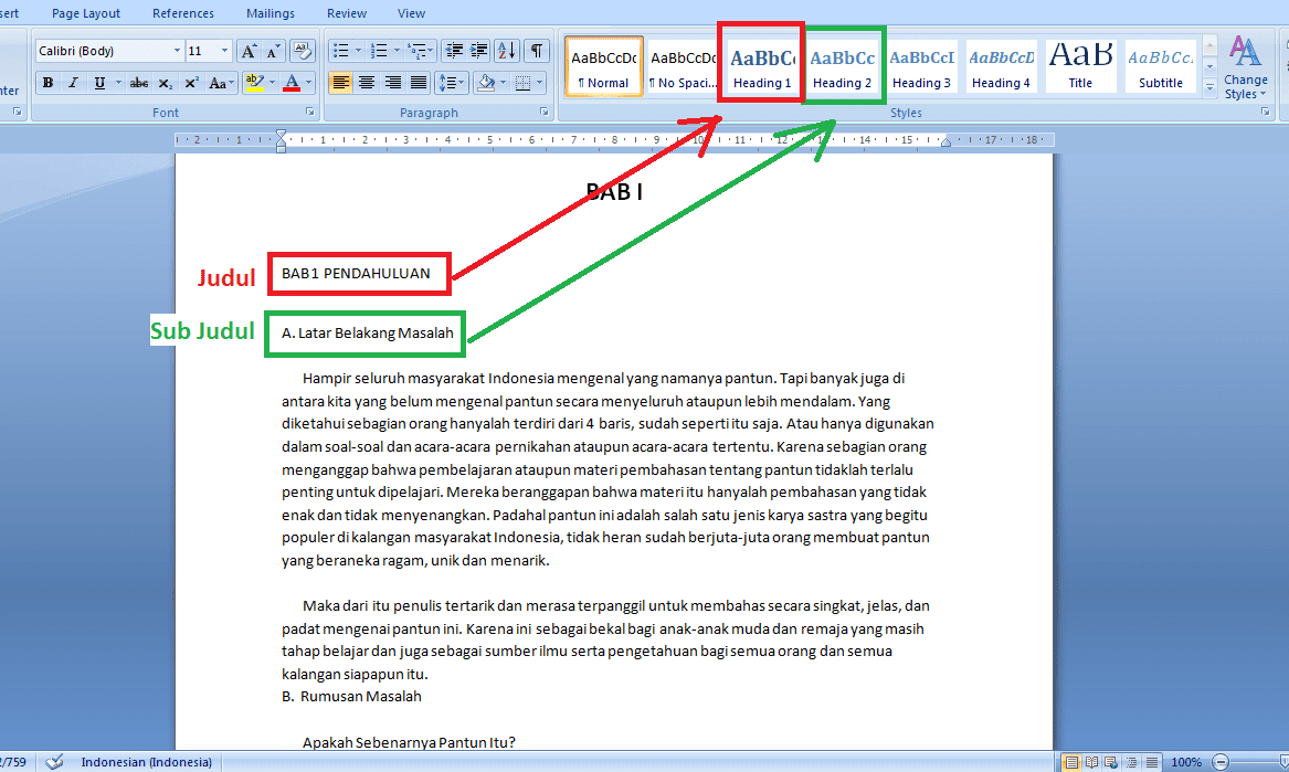 Cara Cepat Membuat Daftar Isi Otomatis Microsoft Word 2007 - Terraligno