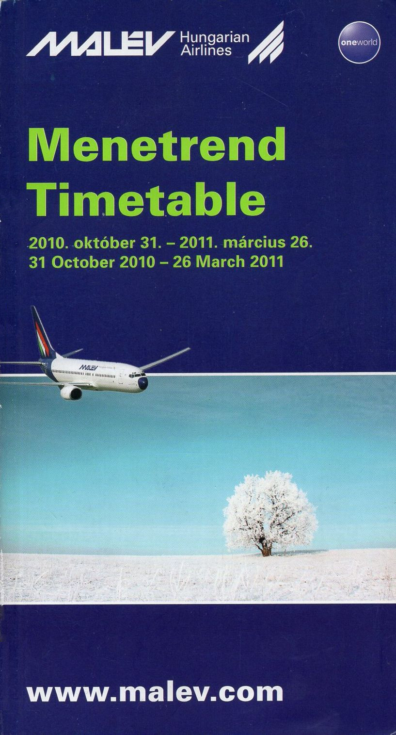 MALEV TIMETABLE PDF
