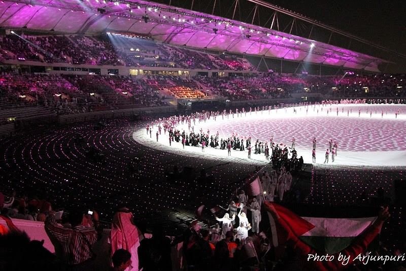 Arjunpuri in Qatar: Arab Games opening ceremony