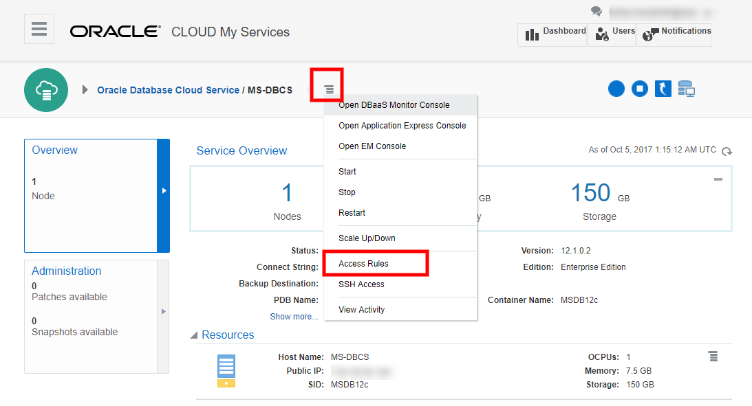 Cloud@Cloud: Create Database Cloud Service (DBCS) using Oracle Cloud ...