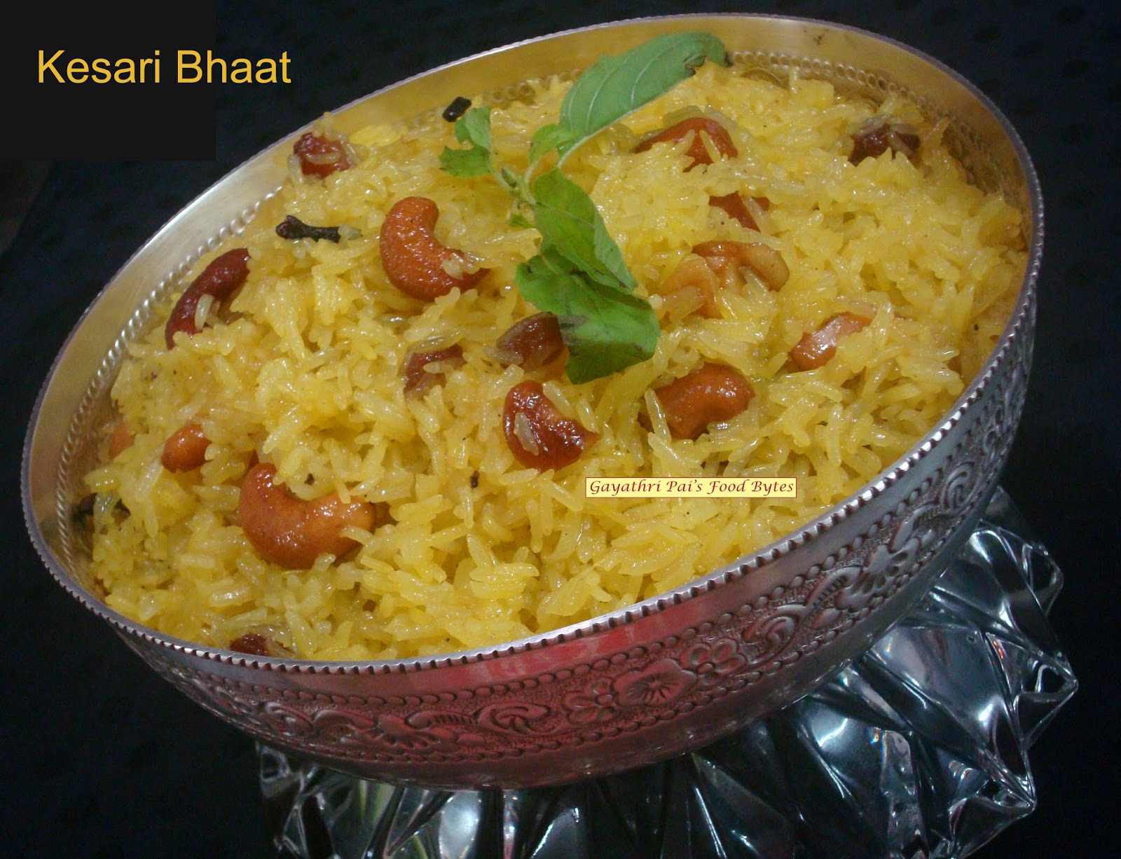 Gayathri Pai's Food Bytes: Kesari (Keshar) Bhaat / Sweet Saffron Rice.