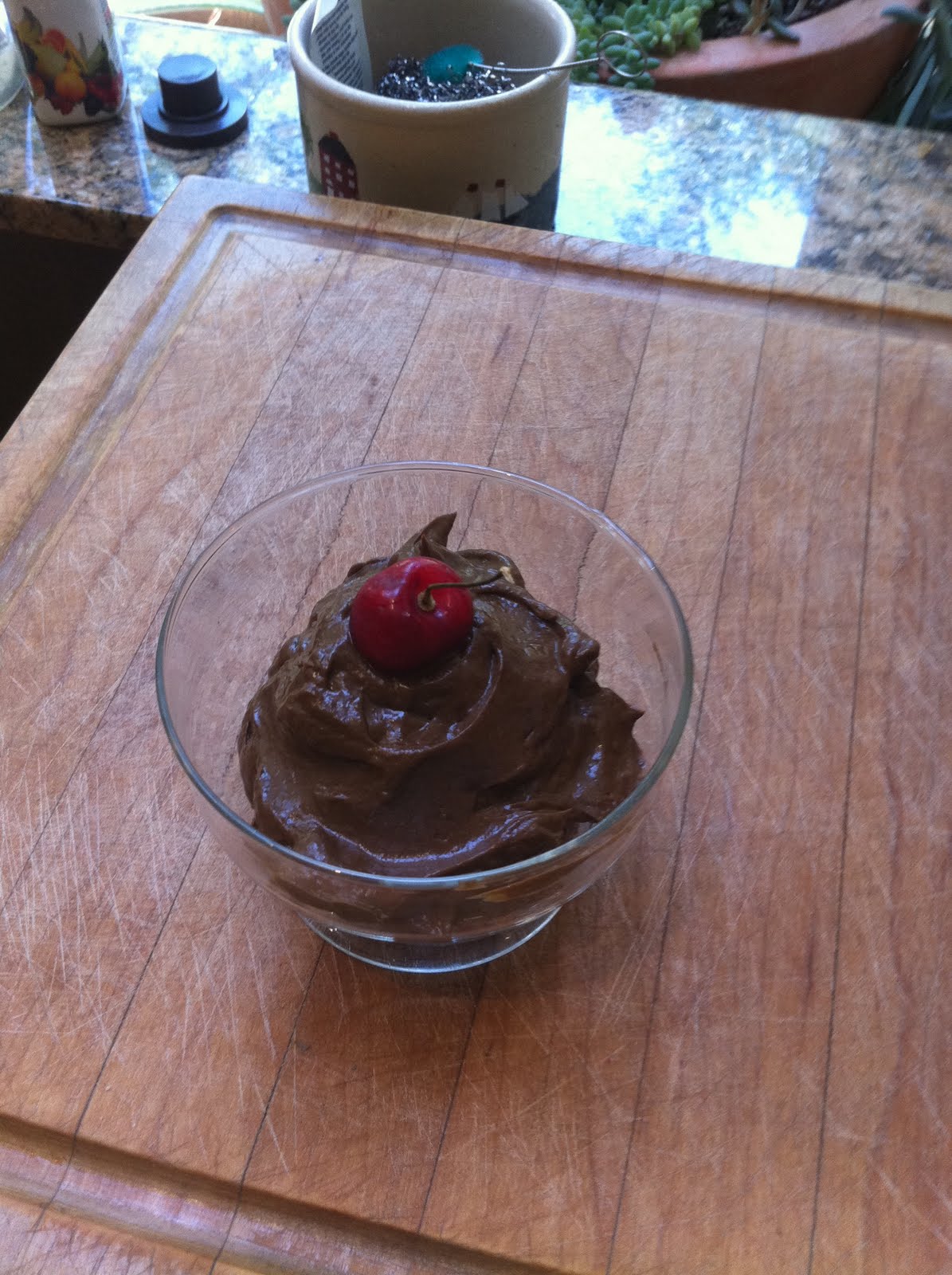 Iron Nourishment: Cherry Chocolate "Green" Pudding