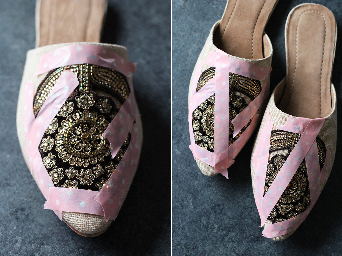 DIY Embellished Mules