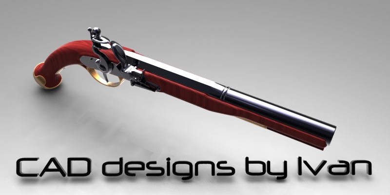 CAD designs by Ivan: Flintlock pistol (free CAD download file)