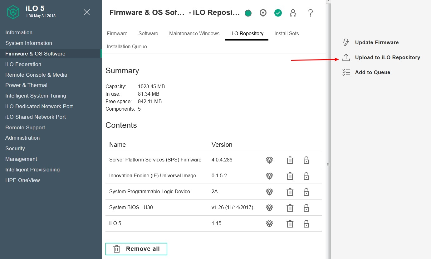 Core four: "Status of other host hardware objects" on HPE Gen10 servers