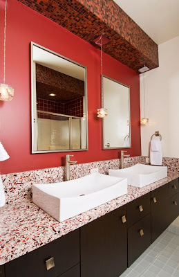 Delorme Designs: SEEING RED!! RED COUNTERTOPS.