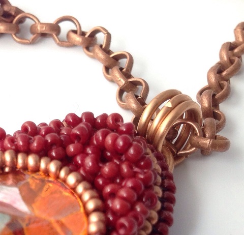 How to Make a Jump Ring Bail for Beaded Cabochon Pendants / The Beading Gem