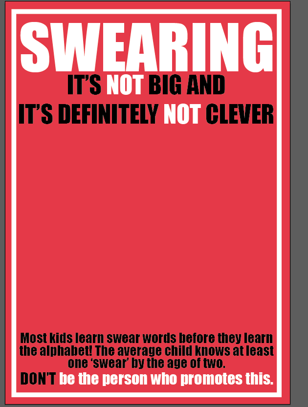 Moofookimbob's Blog: Swearing Poster - the stages of development
