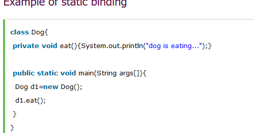 Compare Static and Dynamic Binding
