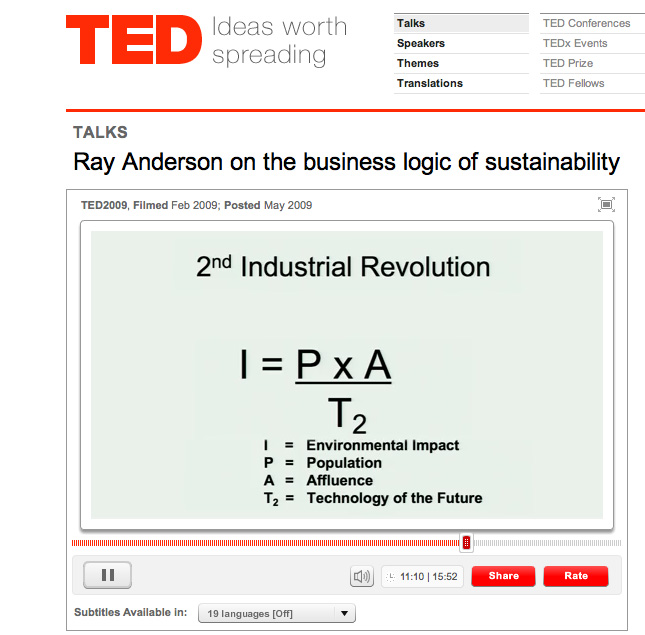 Good Design: Ray Anderson - TED talks (the business logic of ...