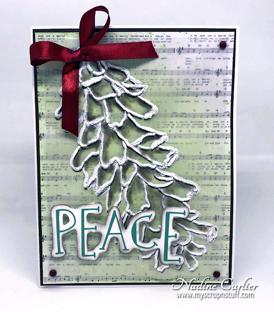 Snow Flocked Holiday Pinecone Card ~ Nadine Carlier