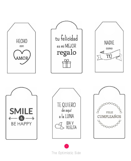 Etiquetas de regalos descargables gratuitas ~ The Optimistic Side