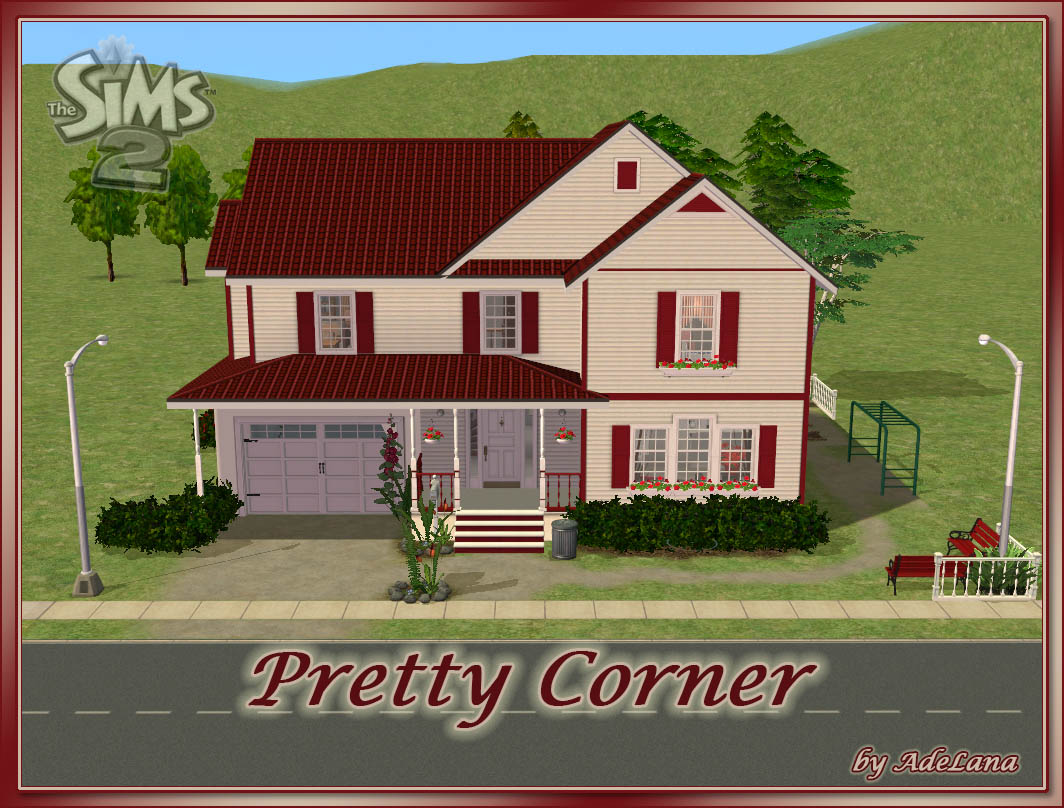 My Sims city block: "Pretty Corner" (The Sims 2)